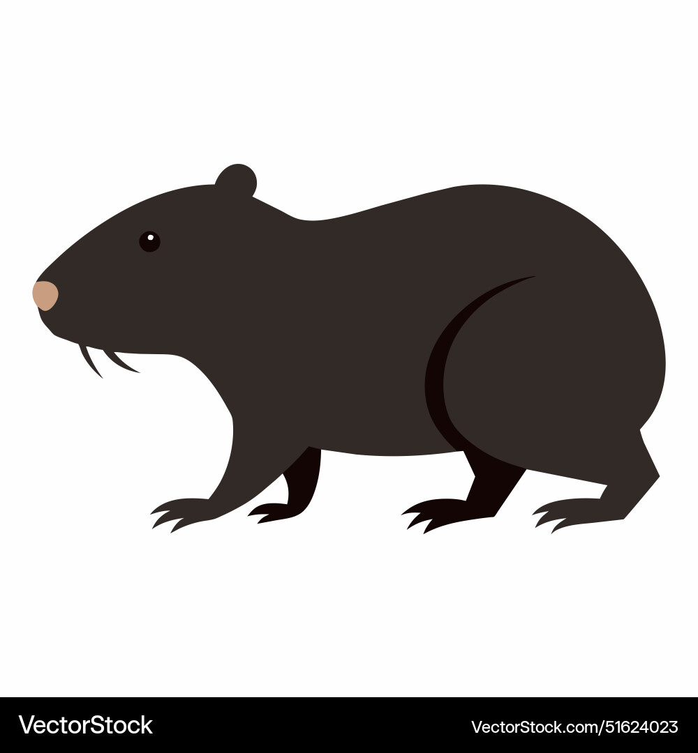 British water vole rodent walks icon Royalty Free Vector