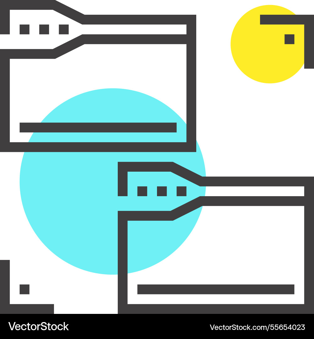 File management flat line web icon concept Vector Image