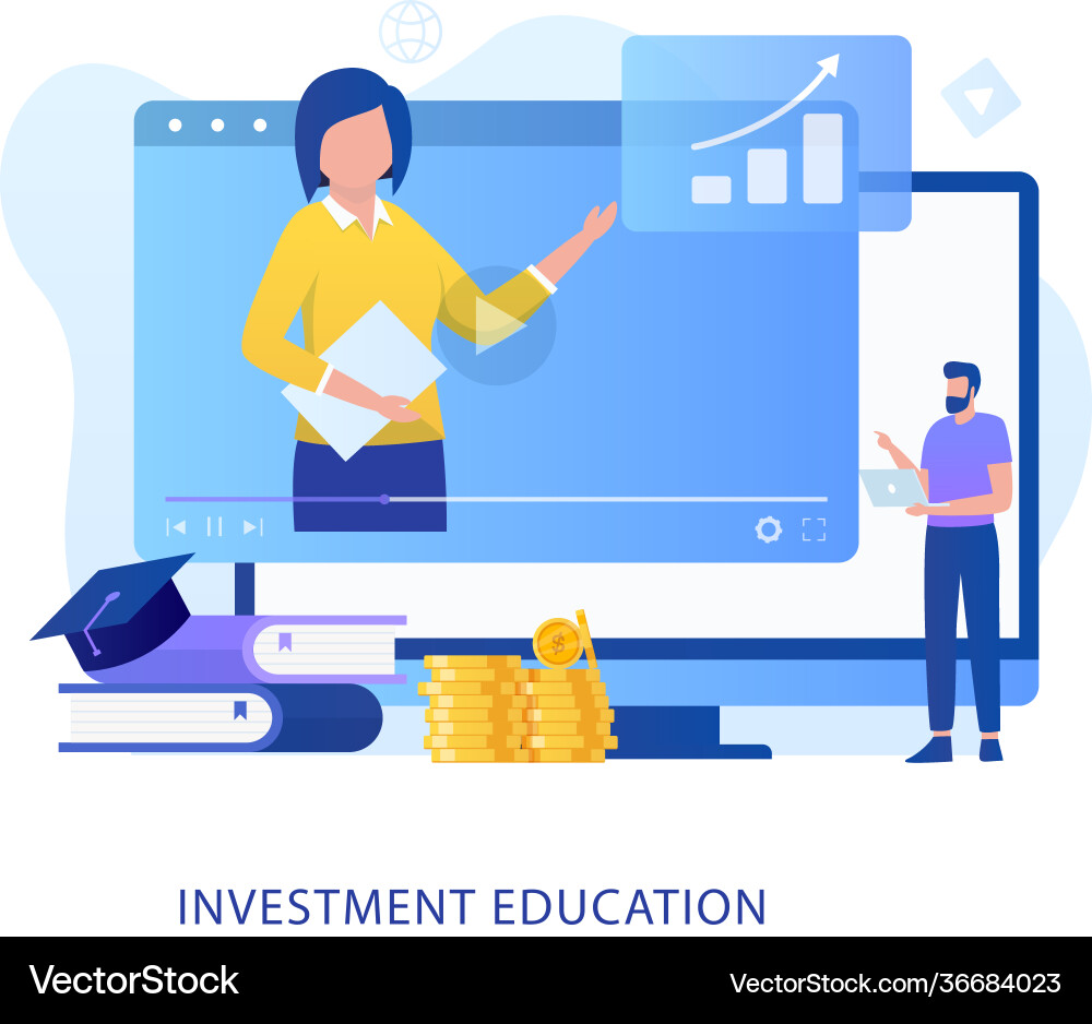 Investment education concept Royalty Free Vector Image