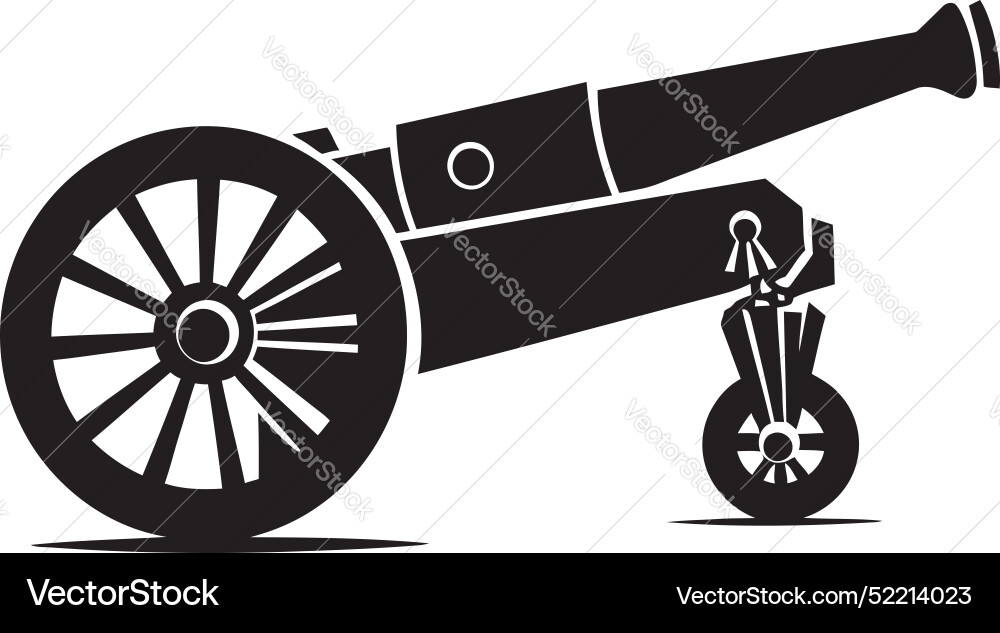Tactical lethality black cannon firearm iconic Vector Image