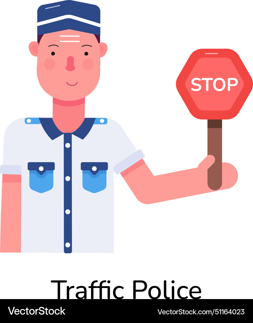 Traffic police Royalty Free Vector Image - VectorStock