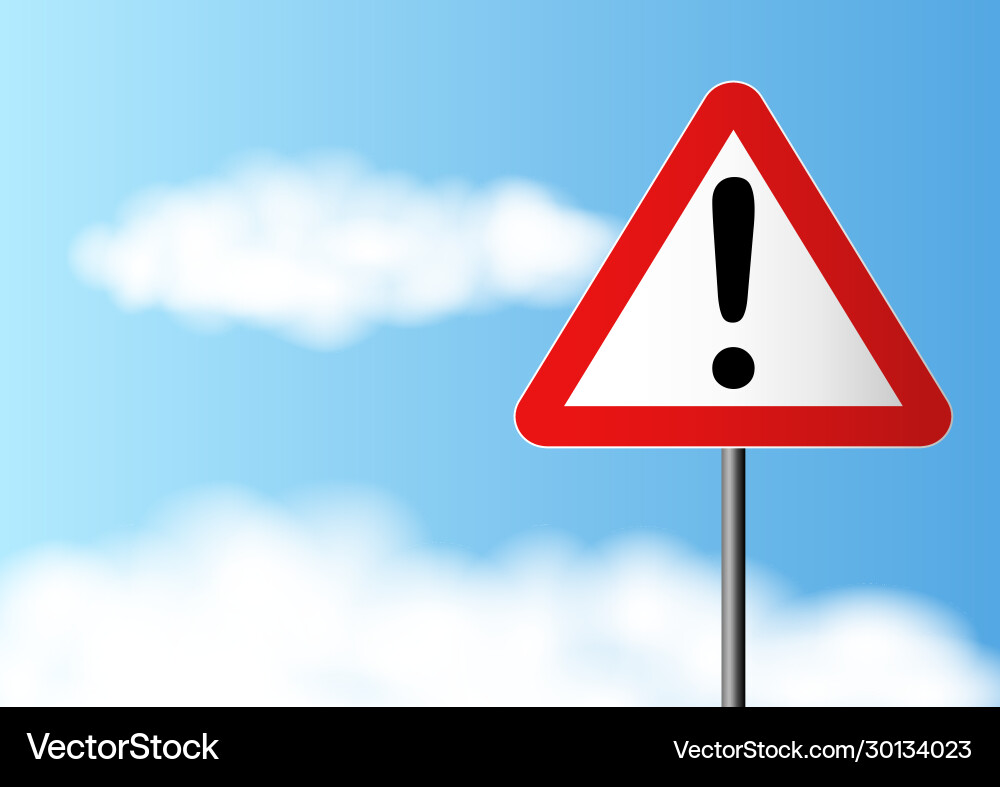 Warning road sign Royalty Free Vector Image - VectorStock