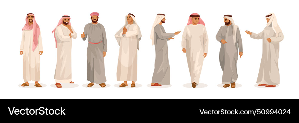 A depicting group of arab Royalty Free Vector Image