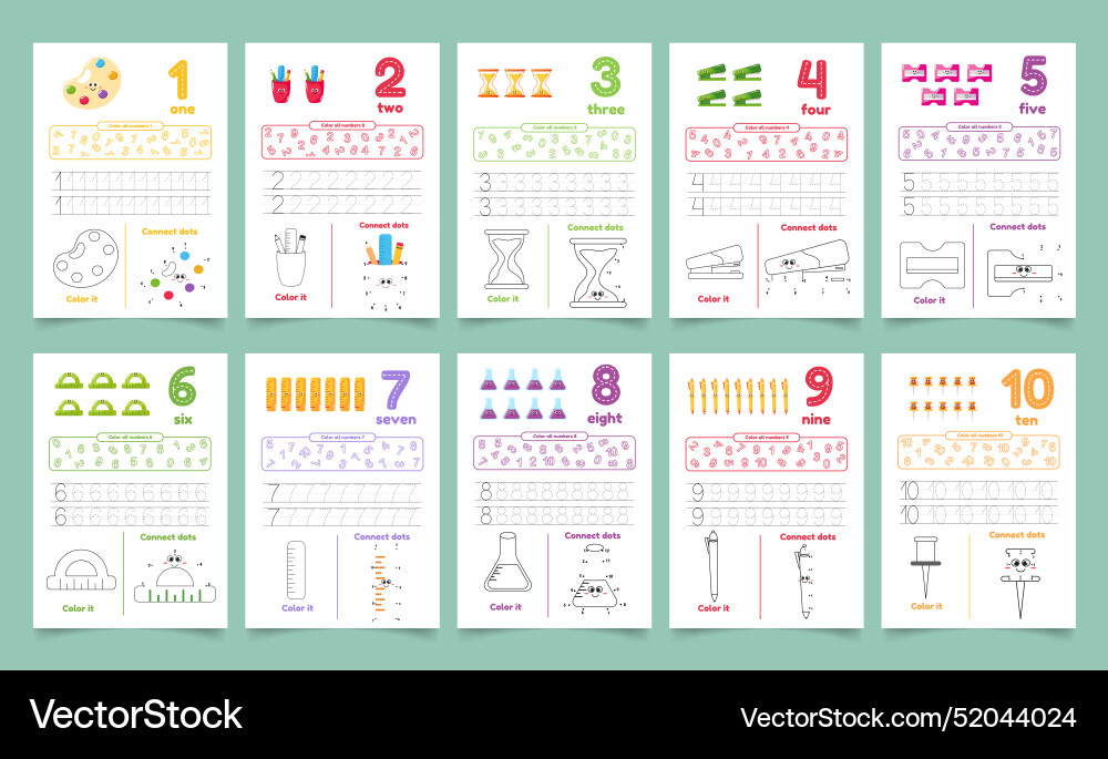 Activity worksheets for kids with many exercises Vector Image