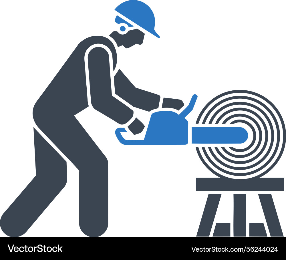 Chainsaw operator icon Royalty Free Vector Image