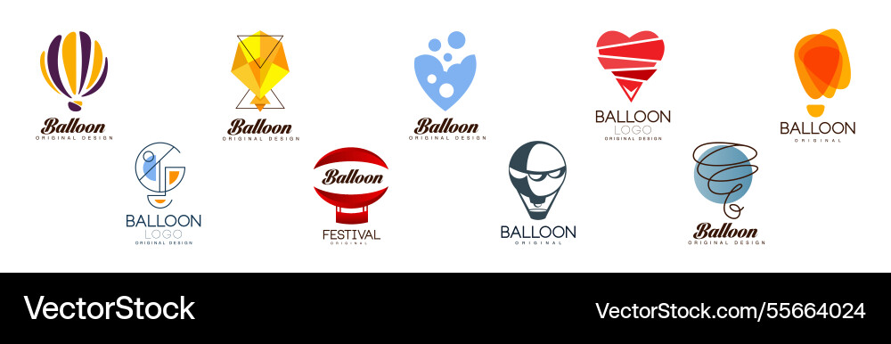 Hot air balloon original design template Vector Image