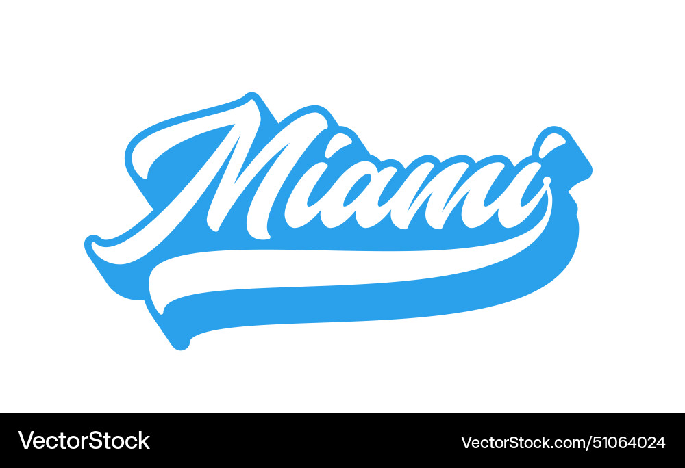 Miami hand lettering design Royalty Free Vector Image