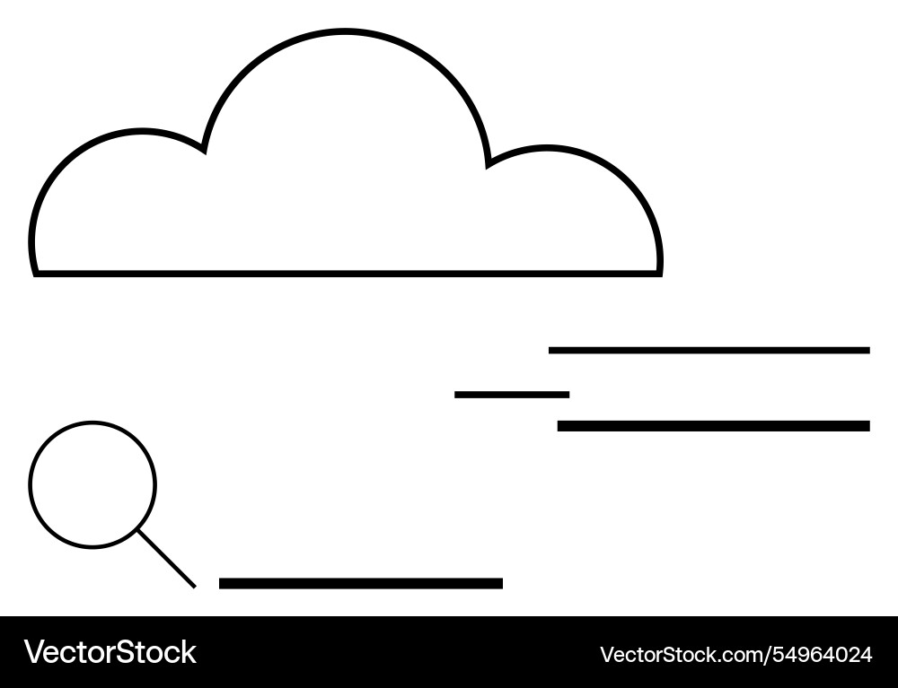 Minimalist cloud with magnifying glass Royalty Free Vector