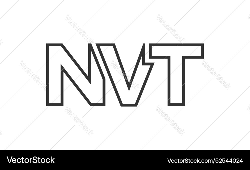 Nvt Logo Design Vorlage mit stark und modern Vektorbild