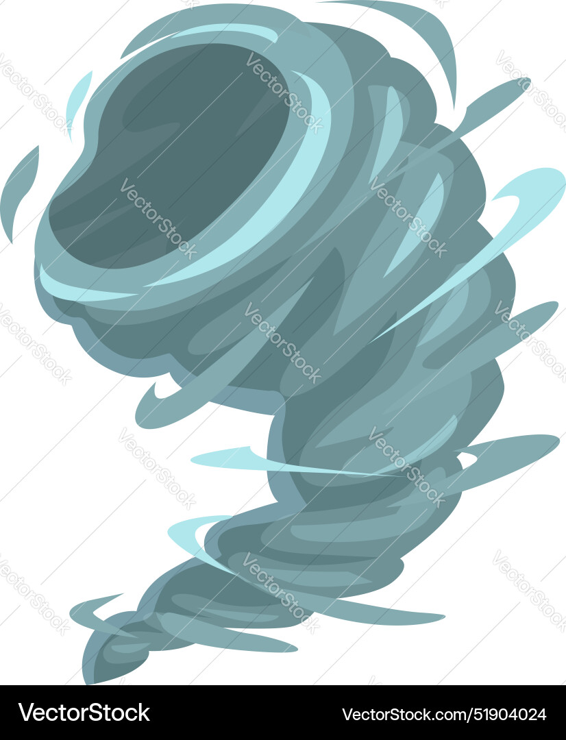 Powerful destructive blue tornado rotating Vector Image