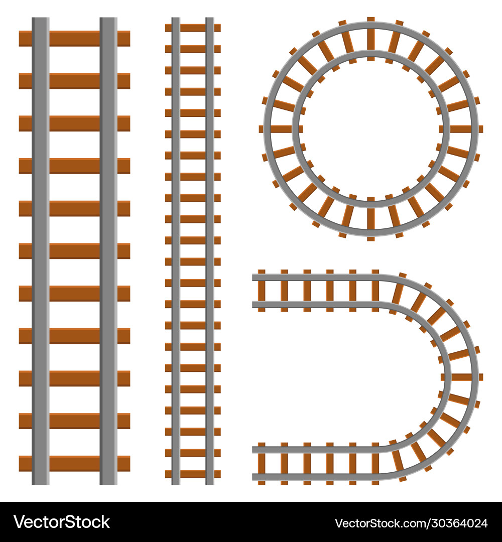 Railroad set Royalty Free Vector Image - VectorStock