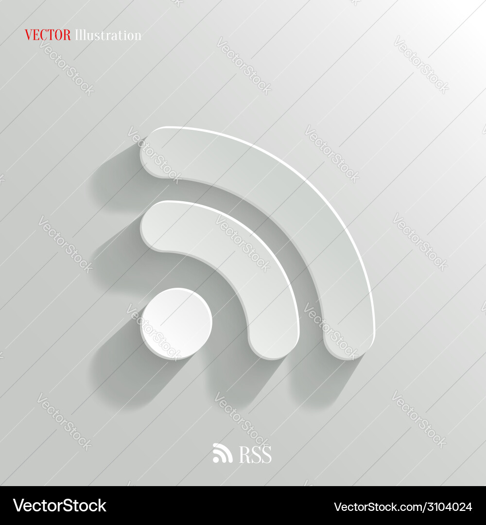 RSS Feed Icon - White Royalty Free Vector Image
