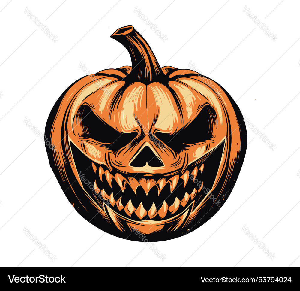 Scary pumpkin spooky horror element image scary Vector Image