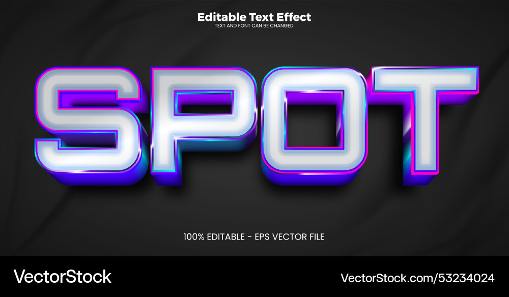 Spot editable text effect in modern trend style Vector Image