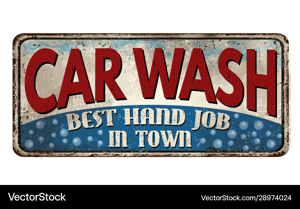 Vintage Rusty Car Wash Sign Royalty Free Vector Image
