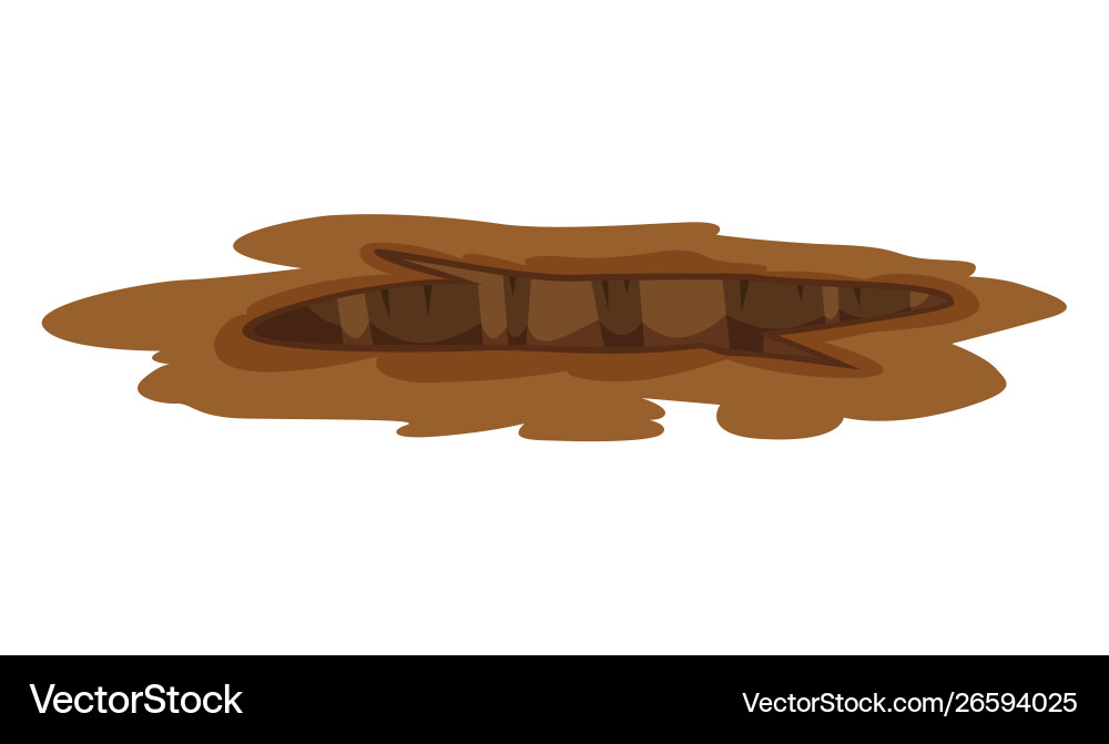 A big hole ground works Royalty Free Vector Image