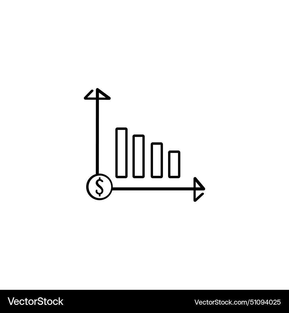 Financial graph line style icon design Royalty Free Vector