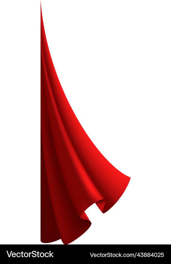 Flying cloth waving red drapery realistic wind Vector Image