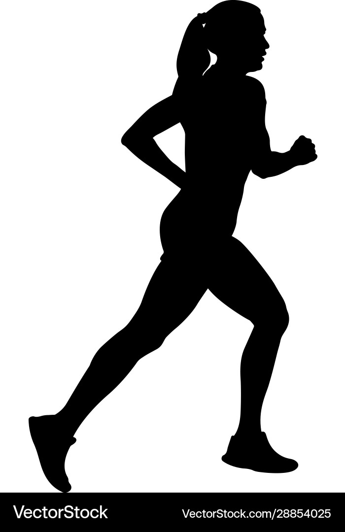 Girl athlete runner running Royalty Free Vector Image