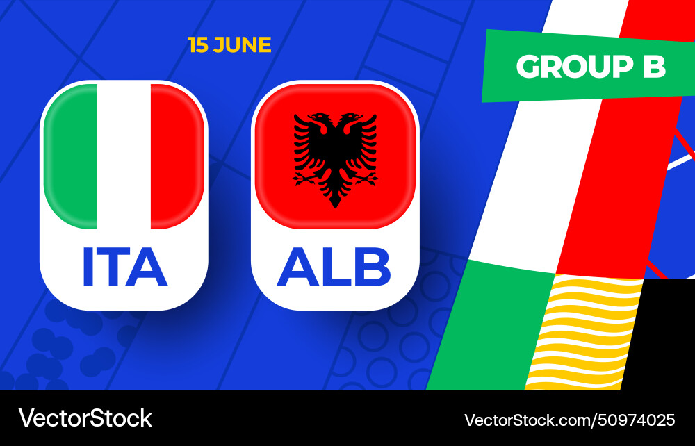Italy vs albania football 2024 match versus 2024 Vector Image