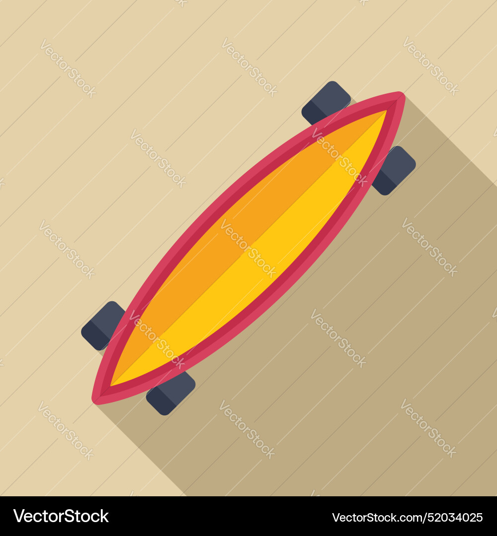 Modern longboard skateboard deck lying Royalty Free Vector