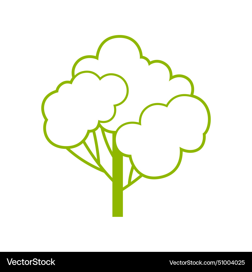 Stylized tree with leaves or icon Royalty Free Vector Image