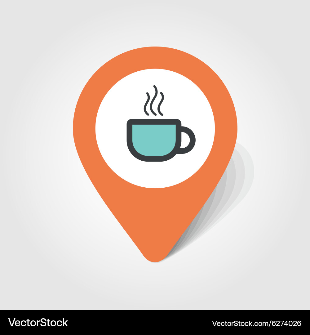 Kappe aus Tee oder Kaffeekarte Stift-Symbol Vektorbild