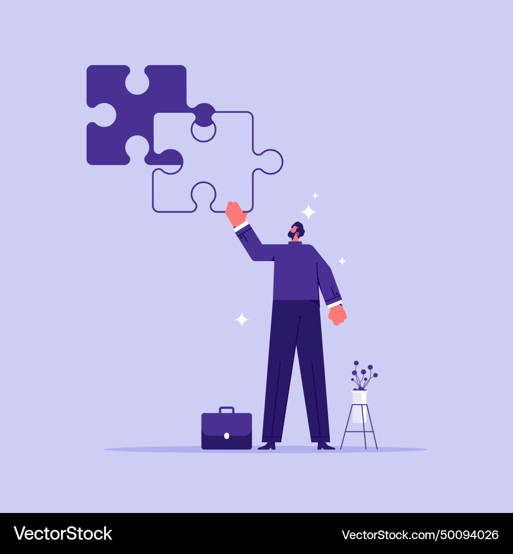 Completing the final puzzle piece concept Vector Image