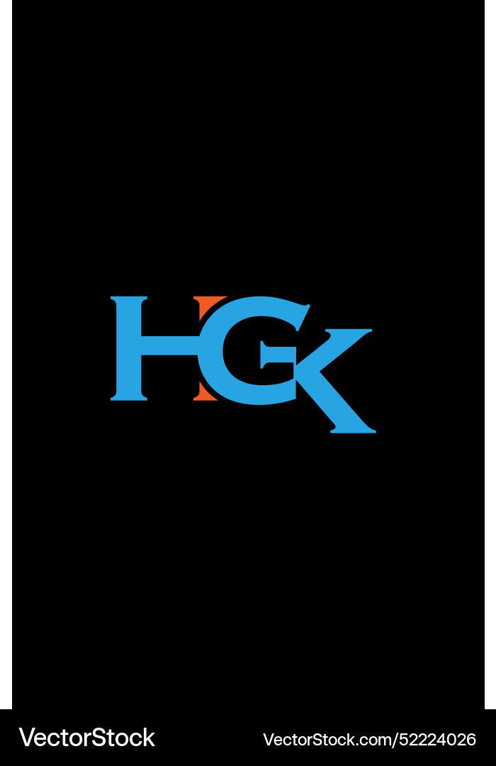 Hgk letter logo design Royalty Free Vector Image