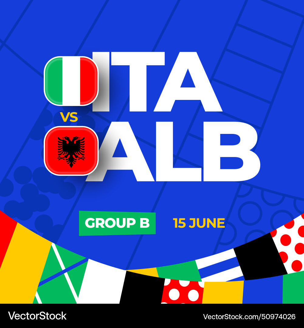 Italy vs albania football 2024 match versus 2024 Vector Image