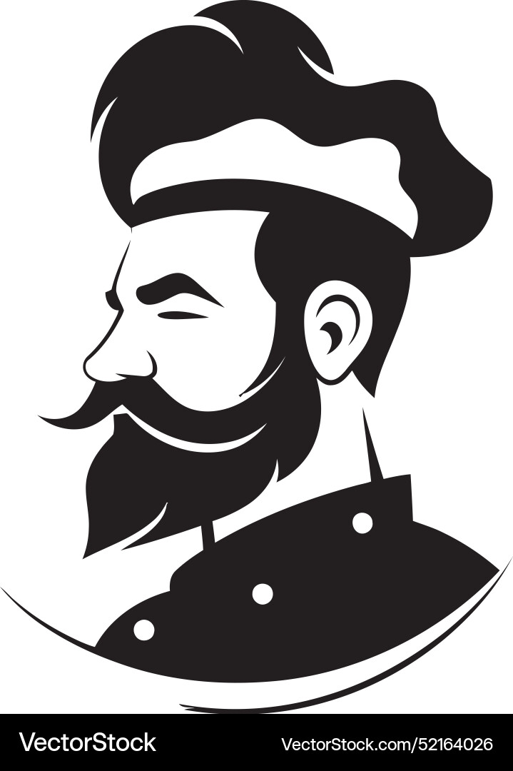 Mastering the culinary arts a monochrome chef Vector Image