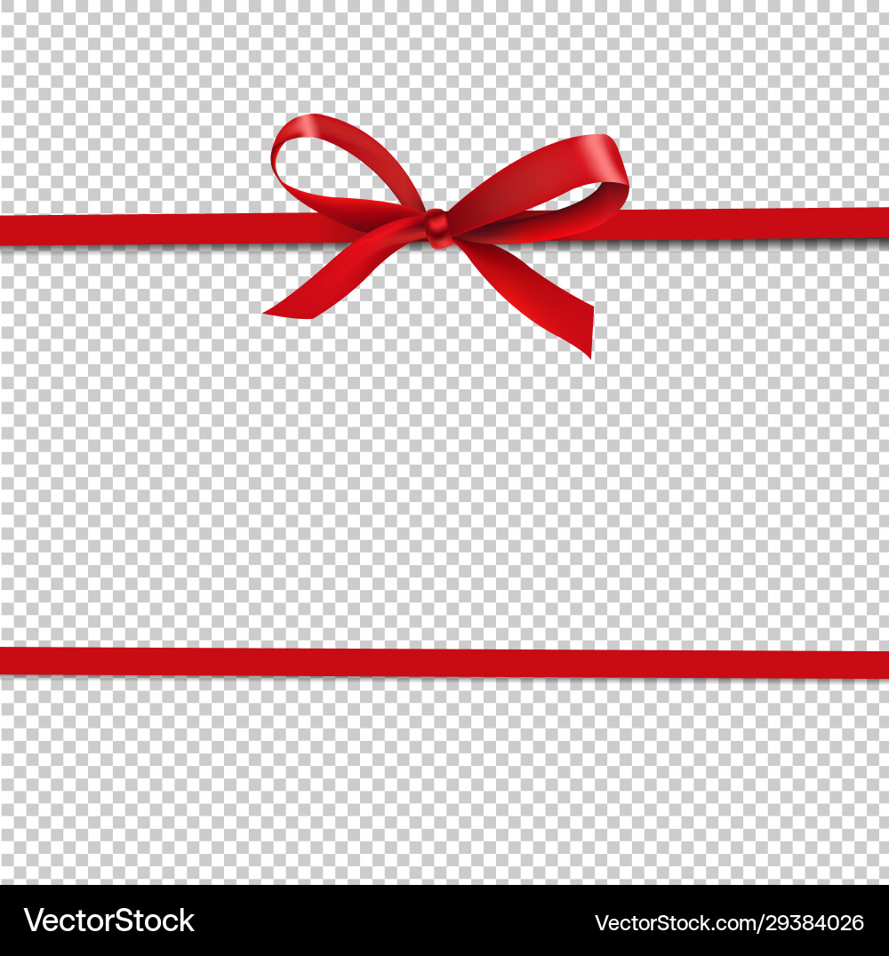 Red ribbon isolated transparent background Vector Image