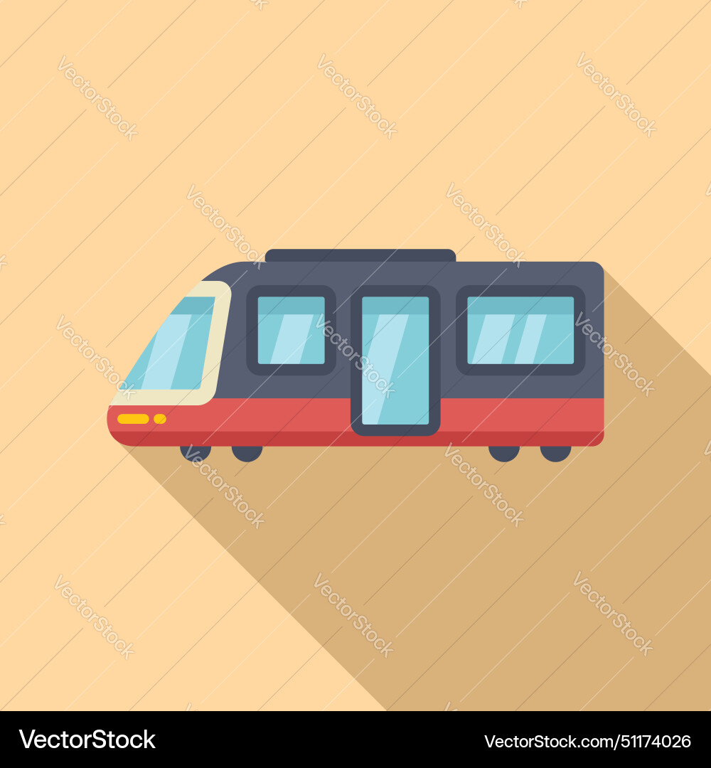 Side view train icon flat fast speed move Vector Image