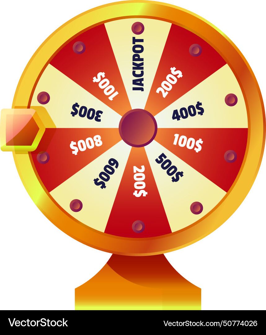 Spin to win jackpot wheel Royalty Free Vector Image