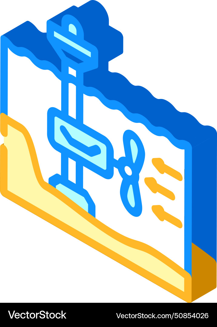Stream energy tidal power isometric icon Vector Image