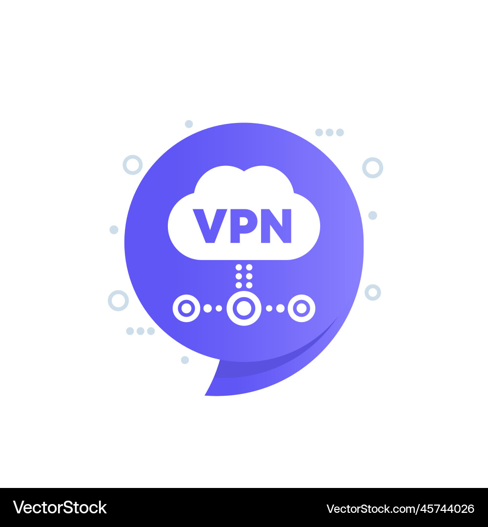 Vpn icon with a cloud Royalty Free Vector Image