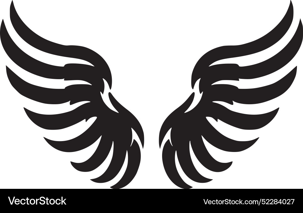 Angel wings - black and white isolated icon Vector Image