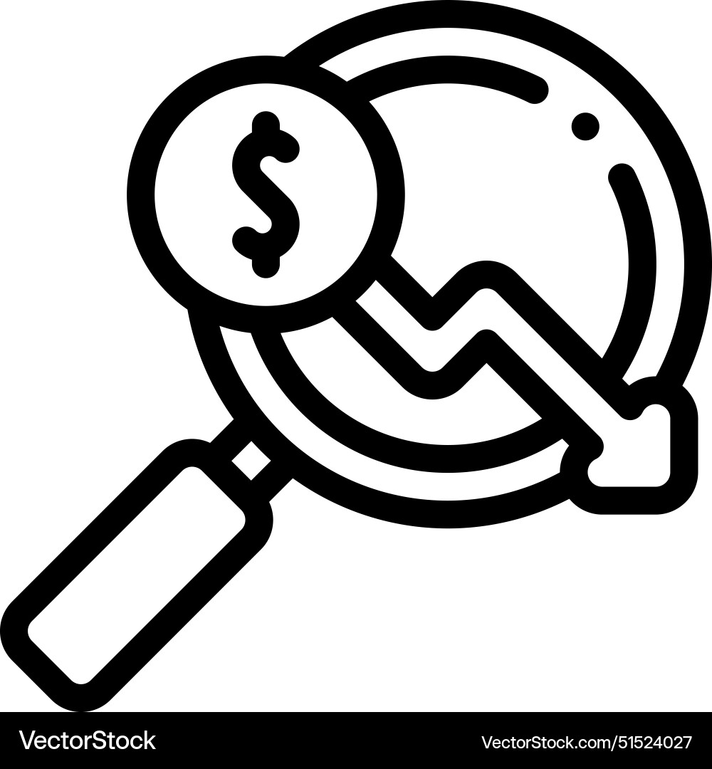 Bankruptcy icon thin linear style design isolated Vector Image