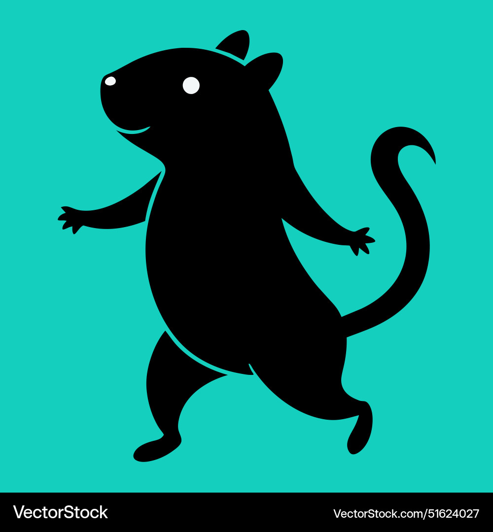 British water vole rodent dancing icon Royalty Free Vector