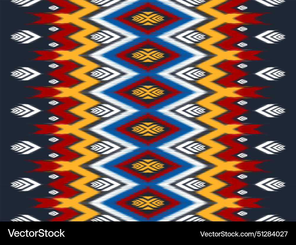 Colorful ethnic pattern art ikat seamless Vector Image