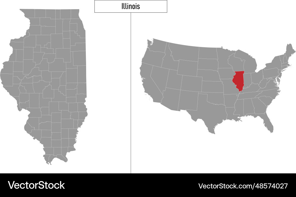 Illinois State Map Royalty Free Vector Image - VectorStock