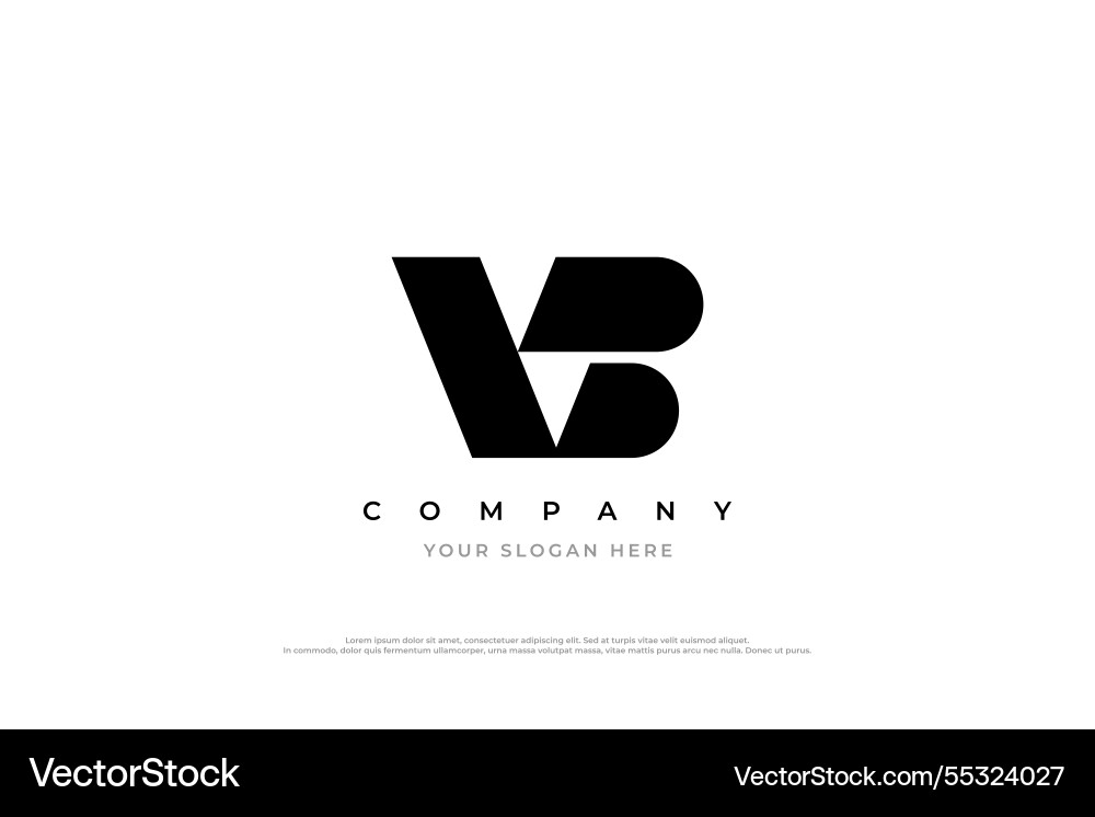 Initial letter vb monogram logo design Royalty Free Vector