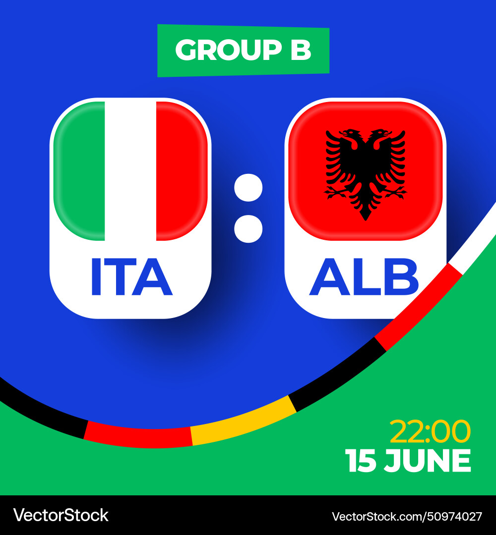 Italy vs albania football 2024 match versus Vector Image