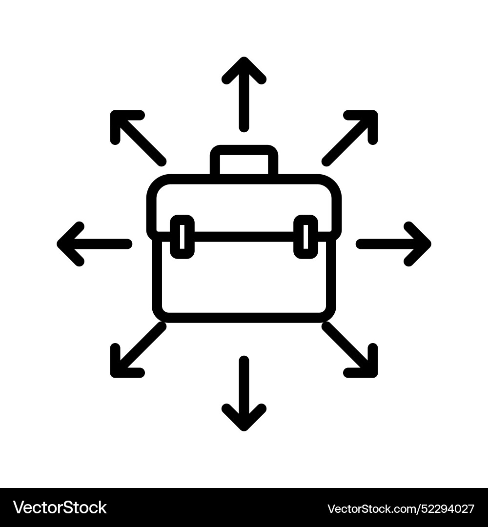 Job opportunity icon linear logo mark in black Vector Image