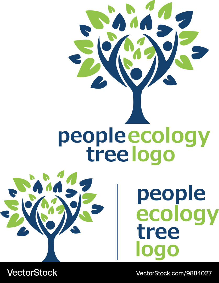 People ecology tree logo 6 Royalty Free Vector Image