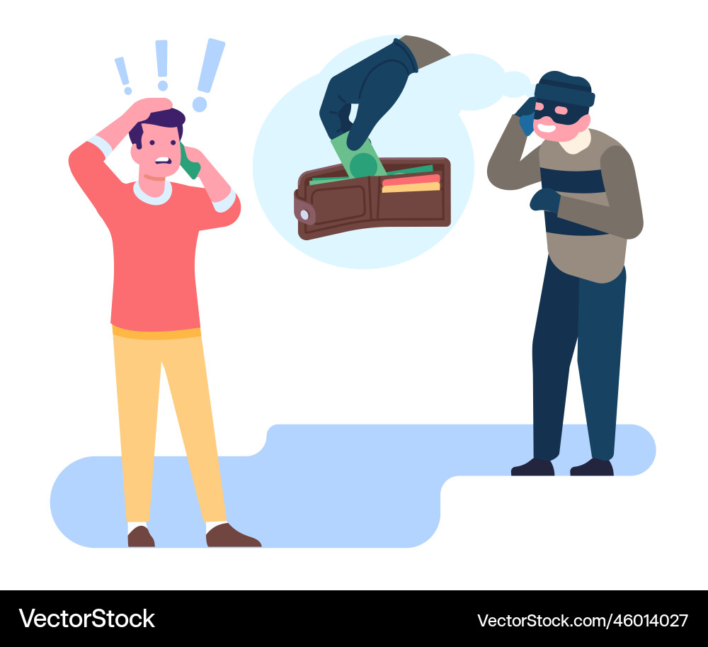 Phone Scam & Fraud Theft Royalty Free Vector Image