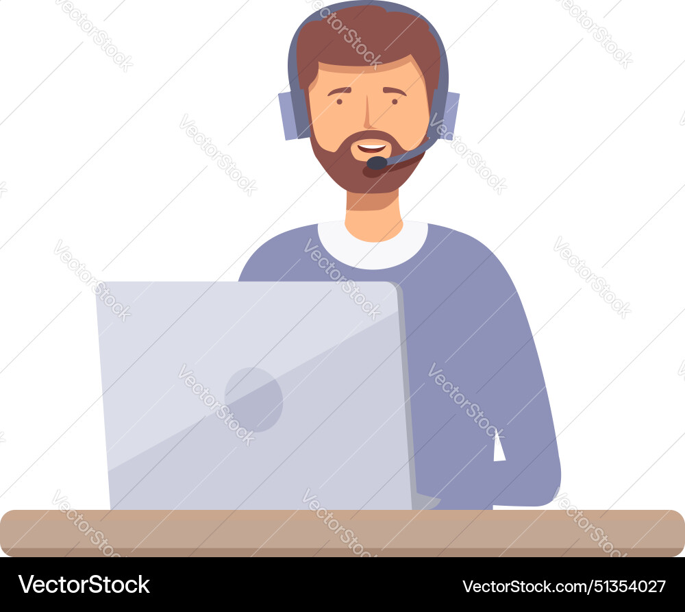 Professional customer service agent at work Vector Image