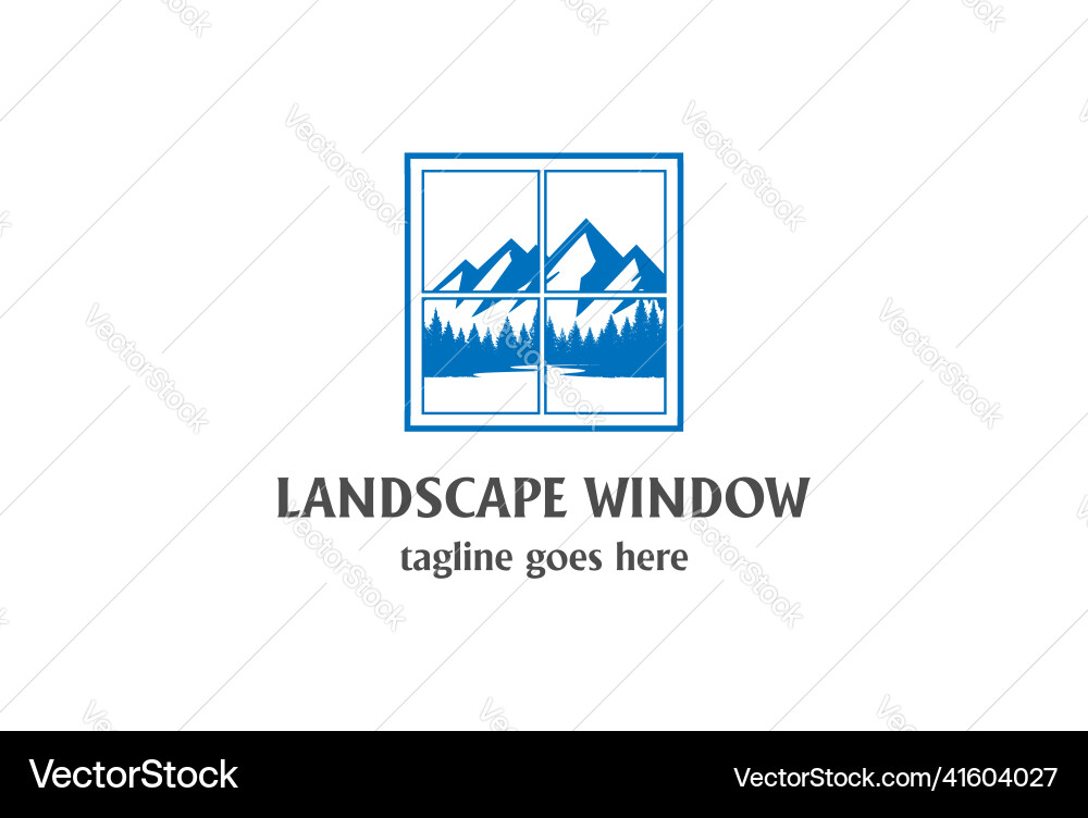 Window mountain pine evergreen spruce cedar Vector Image