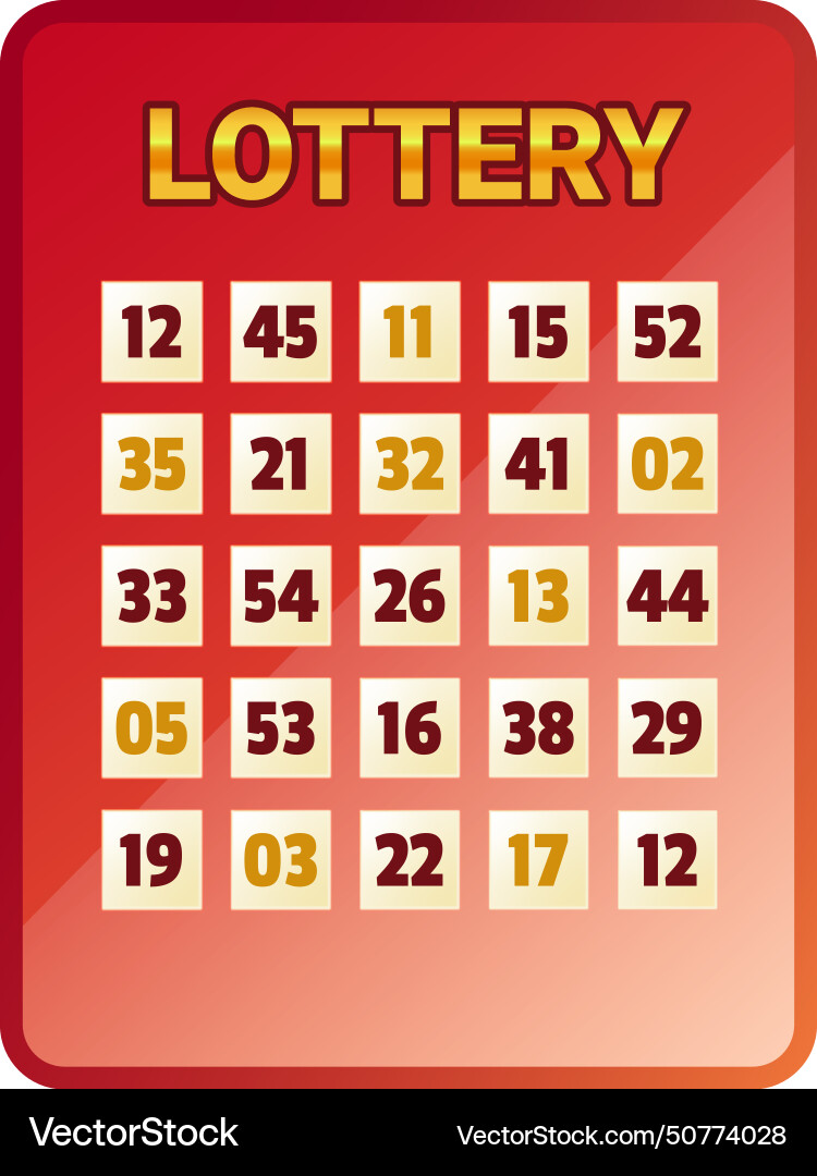 A lottery number selection card Royalty Free Vector Image