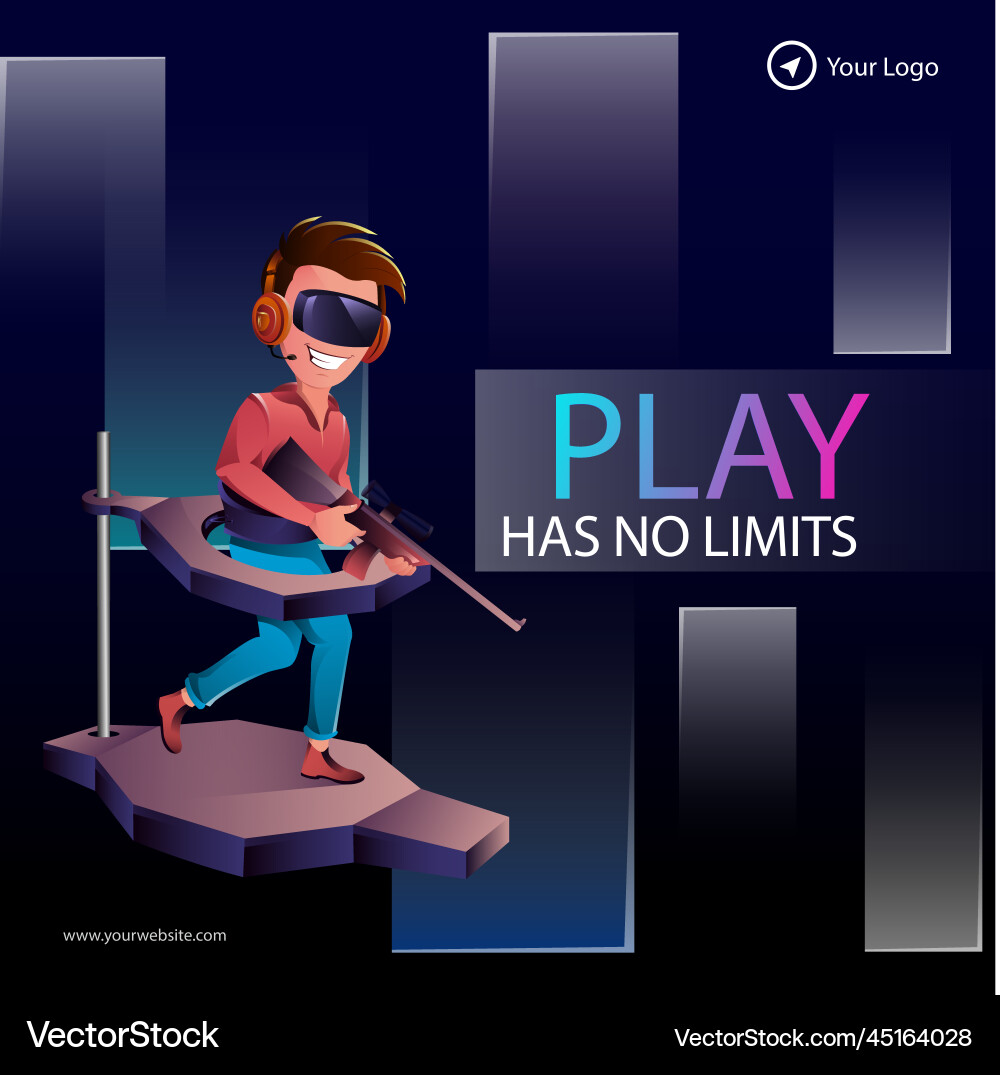 Banner design of play has no limits Royalty Free Vector